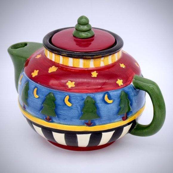 Debbie Mumm | Holiday | Debbie Mumm Vintage Christmas Teapot Mini ...